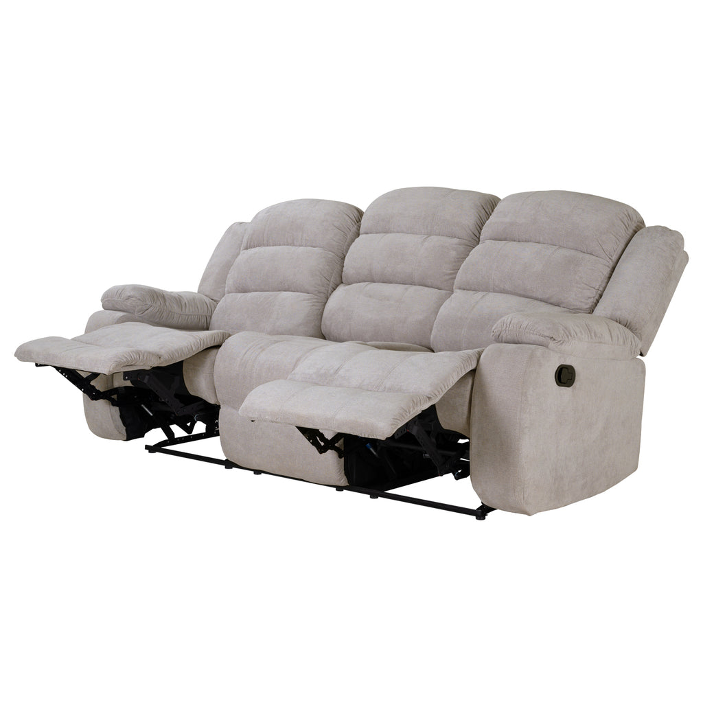 Sofá Reclinable 3 Puestos Nico Microfibra Beige – Muebles Jamar