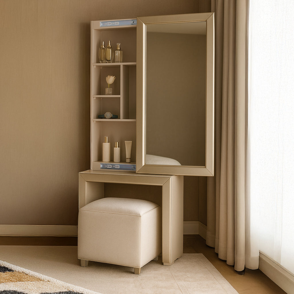 Tocador Marriot Greige, Champaña – Muebles Jamar